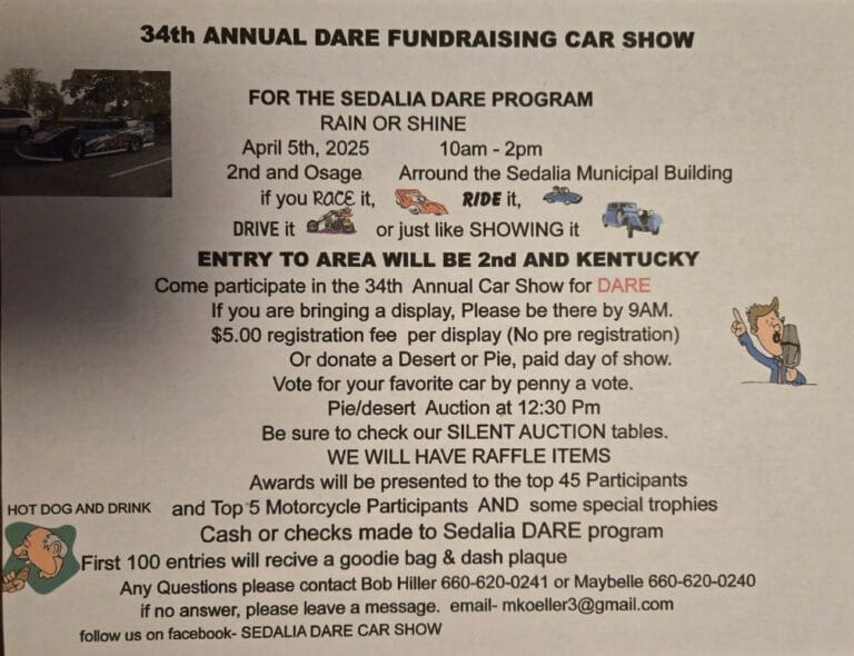 DARE Car Show - Sedalia Convention & Visitors Bureau